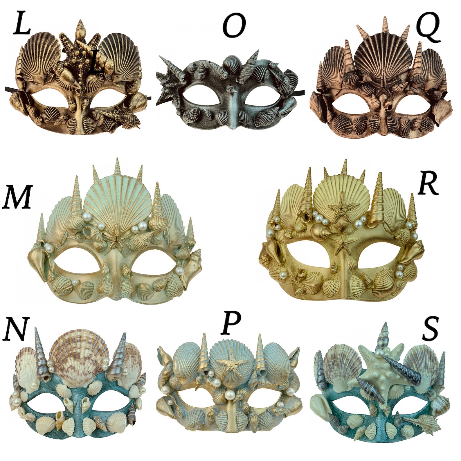 Masquerade Masks Ocean Sea Shells Masks Under the Sea King - Etsy