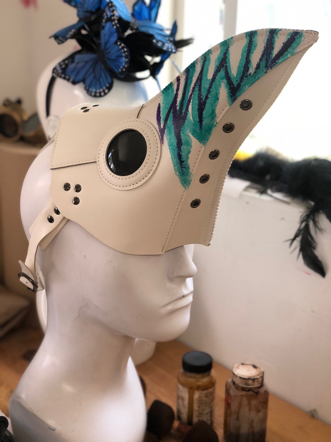 Black Plague Doctor Bird Mask Steampunk Raven Mask Plague Costume ...