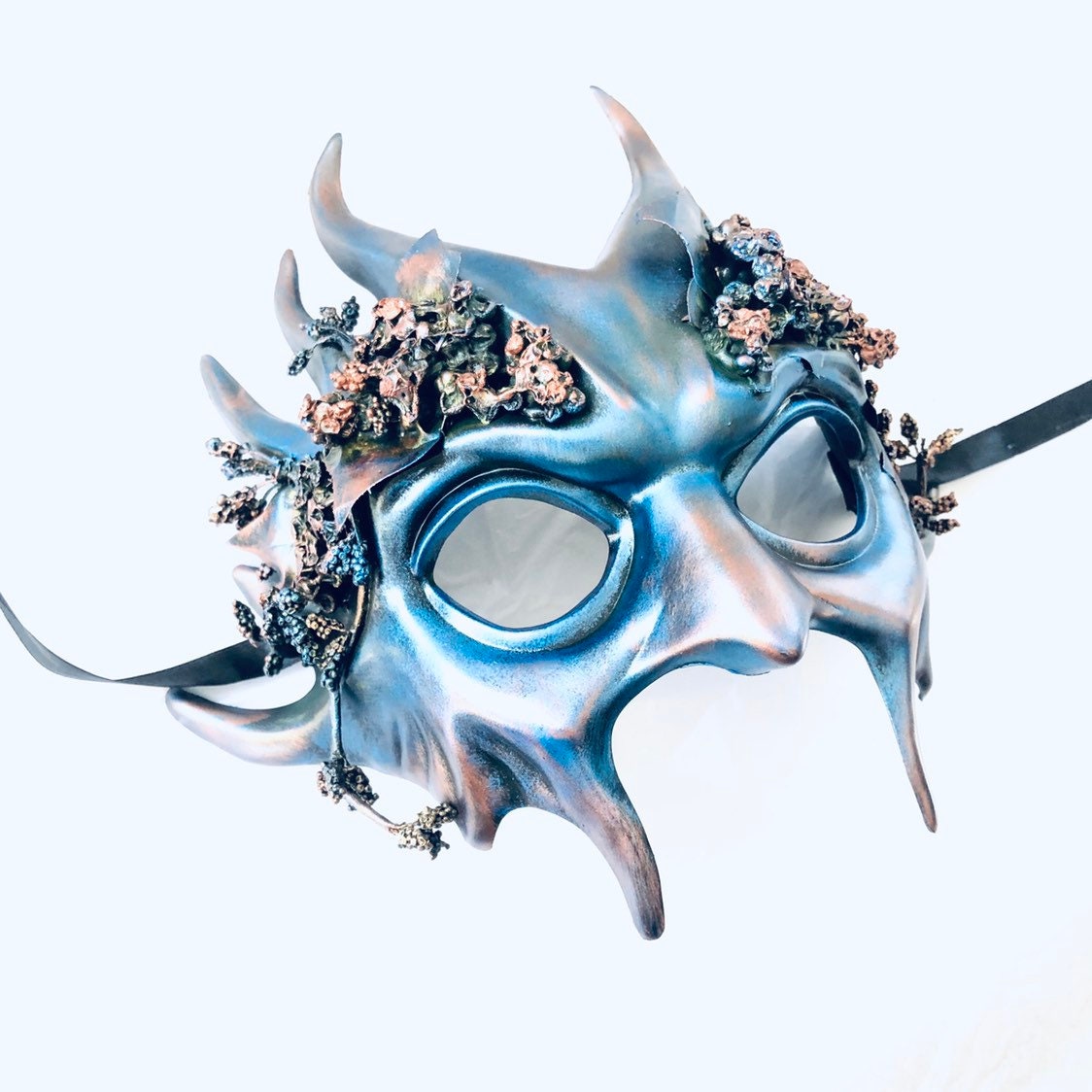 Blue Goblin Fantasy Mask Magical Horn Mask Mythical Creature - Etsy