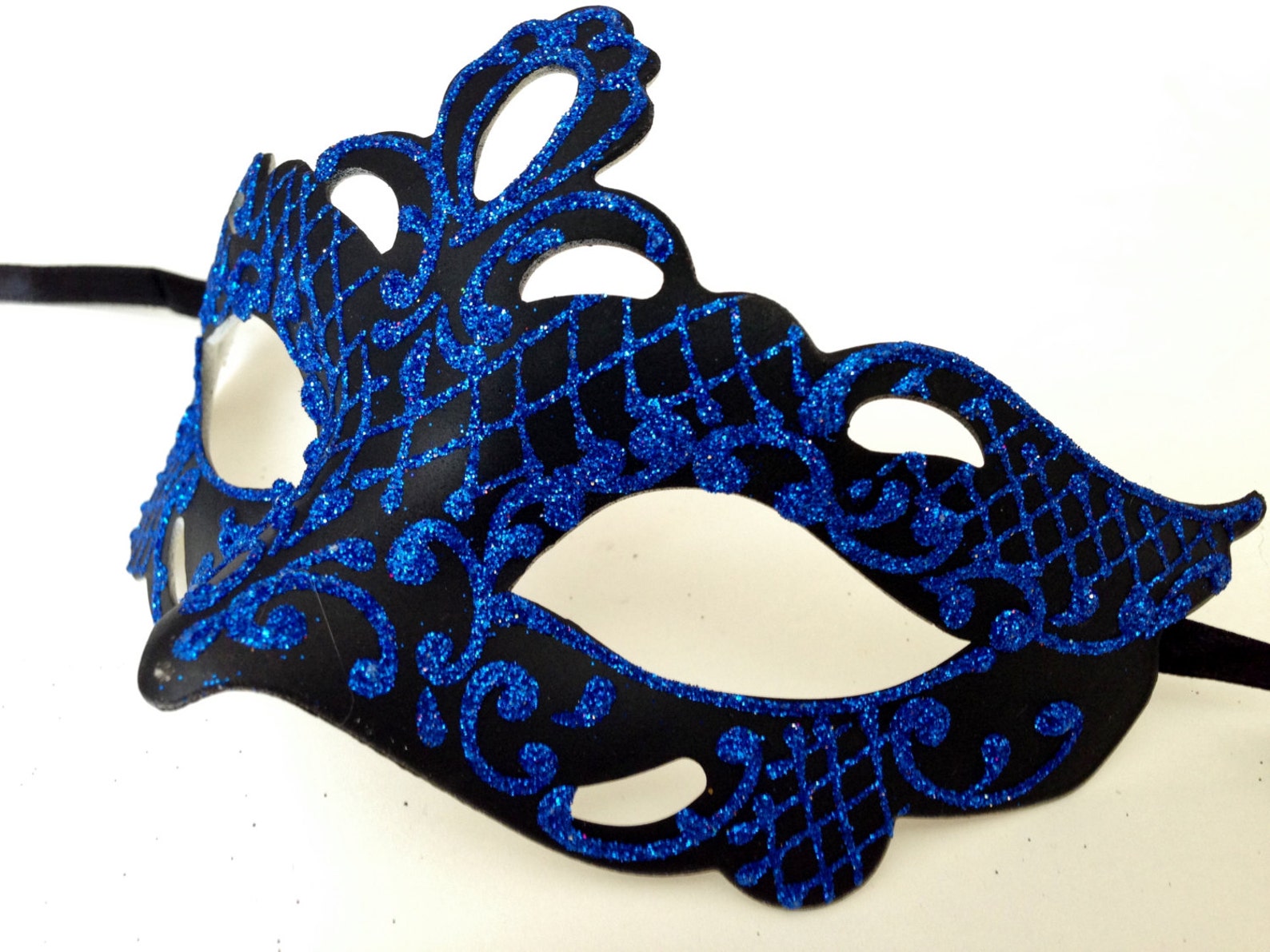 Blue Glitter Halloween Mask for Masquerade Party Unisex Mask | Etsy
