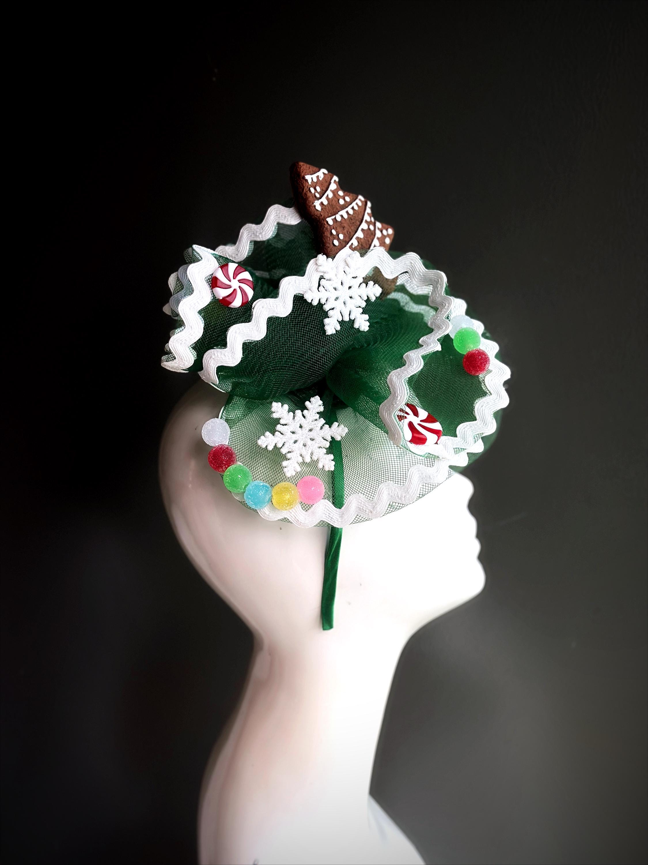 Christmas Fascinator Christmas Headband Party Hat Holiday Accessory - Etsy