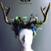 Nature Headpiece With Horns Deer Antler Headdress Pagan - Etsy