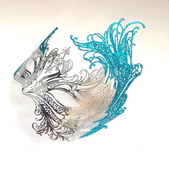 Turquoise Masquerade Mask Women Turquoise Womens Mask Venetian | Etsy
