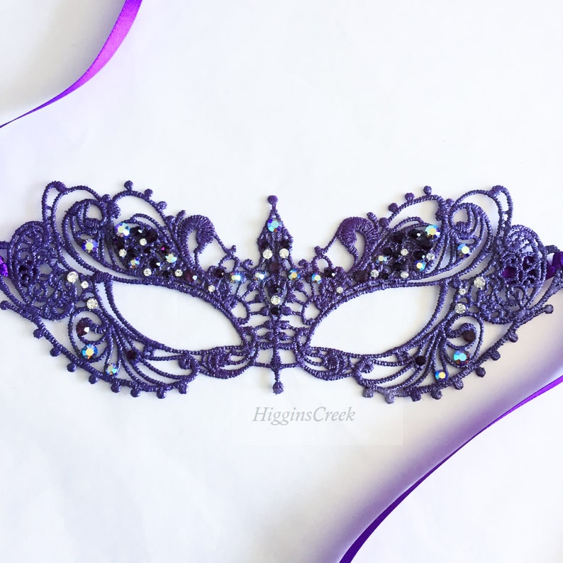 Purple Woman Masquerade Mask With Vibrant Shades of Purple - Etsy