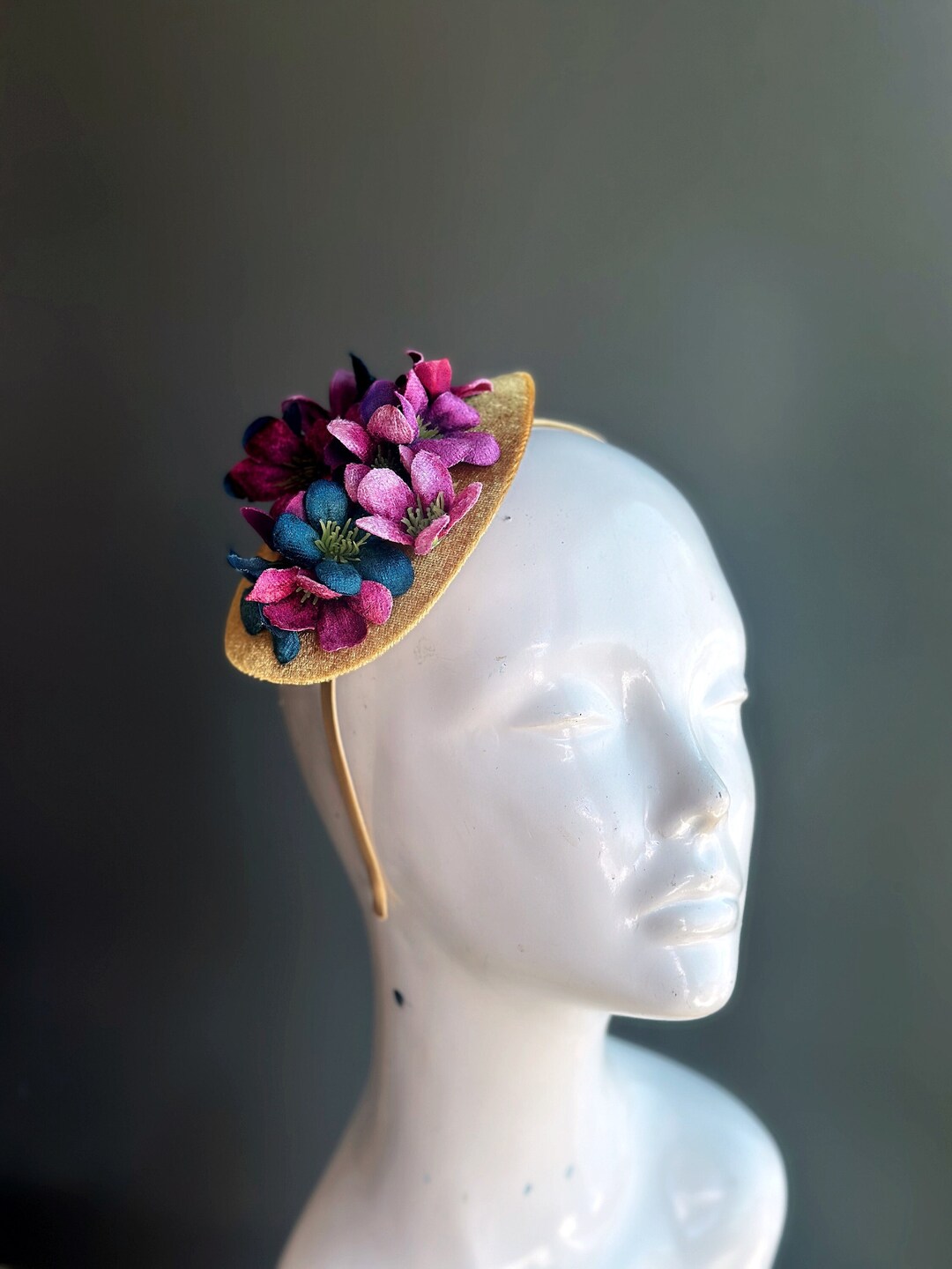 Flower Fascinator Hat Garden Party Tea Party Hat Derby Hat Flower ...