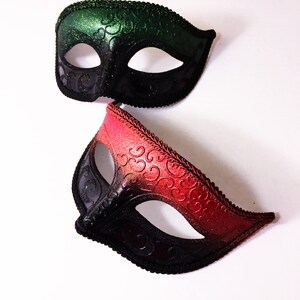 Red Green Theme Masquerade Mask for Men Christmas Party Masks ...