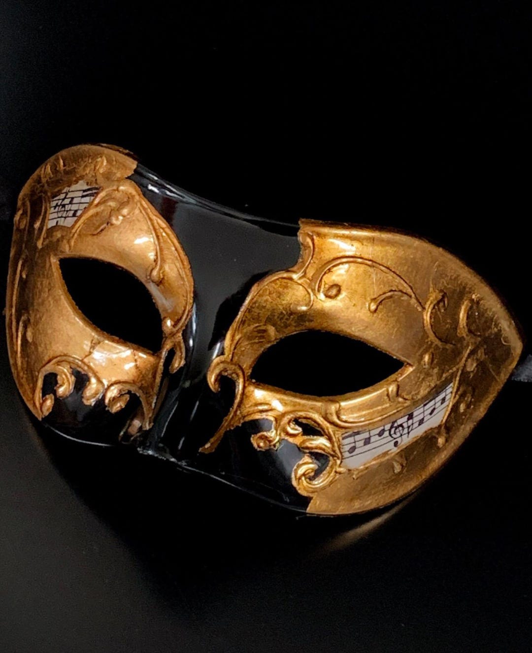 Black Gold Masquerade Mask Men Classic Venetian Design Masked Ball ...
