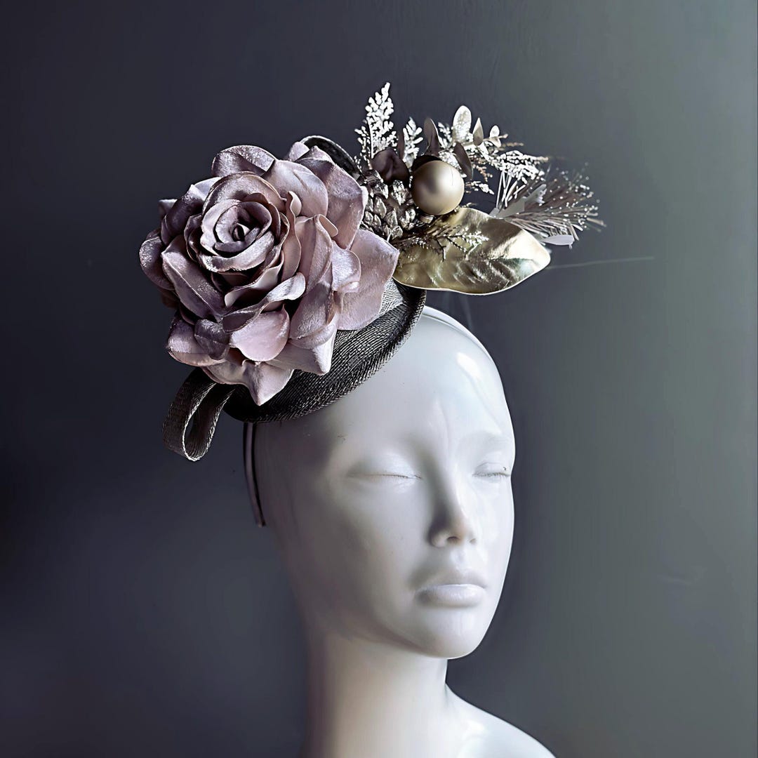 Velvet Rose Winter Fascinator, Christmas Hair Accessory, Holiday Party ...