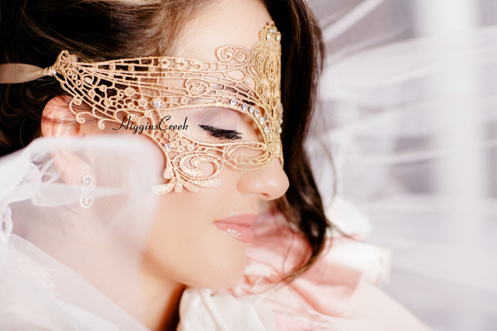 Masquerade Mask Women Rhinestone Eye Mask Gold Lace Mask | Etsy