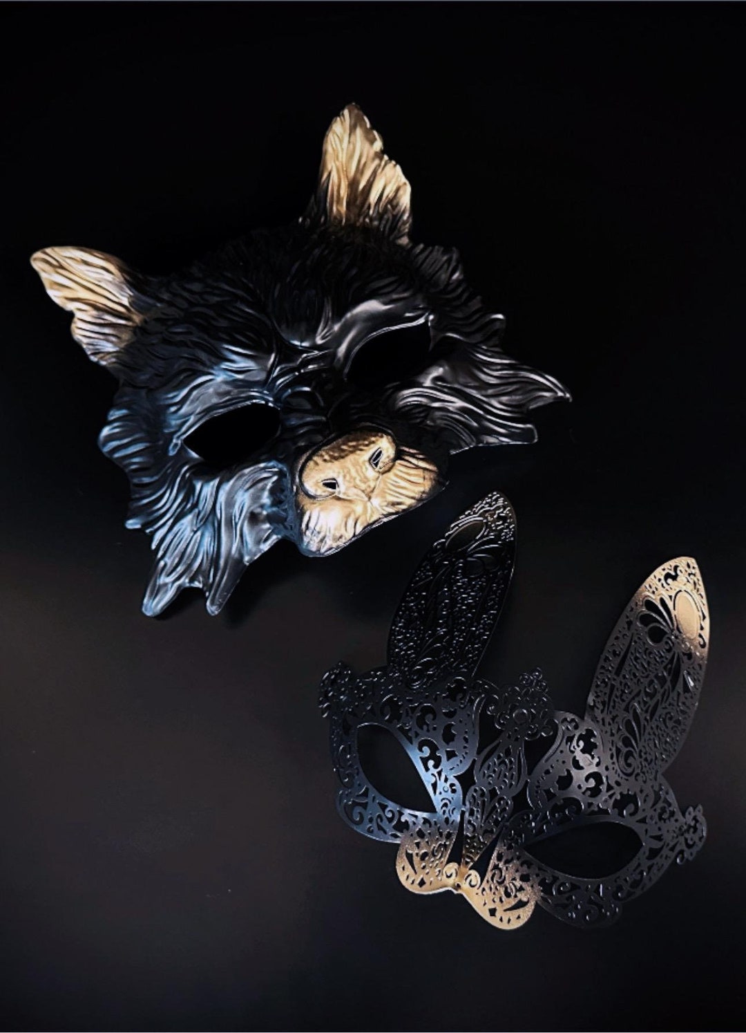 Masquerade Masks Animal Mask L Women’s Bunny Mask Pair L Wolf Men’s ...