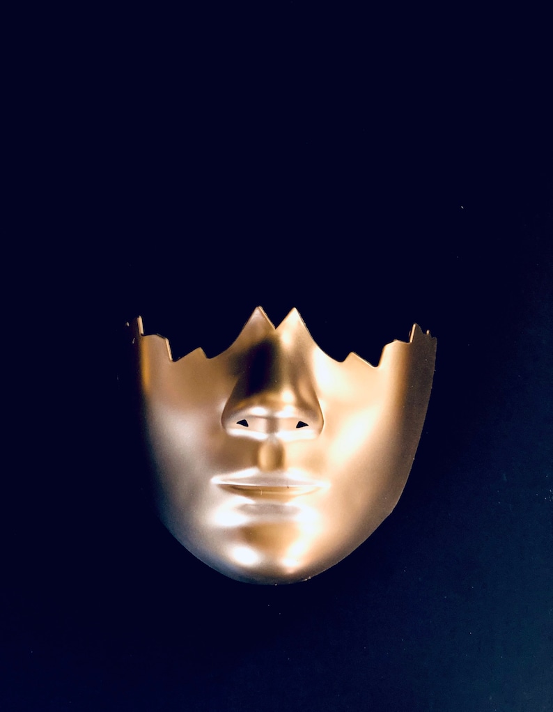 Masquerade Mask Full Face Cover Mask GOLD LIP Half Face Mask - Etsy