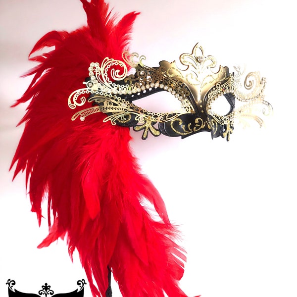 Red Masquerade Mask - Etsy