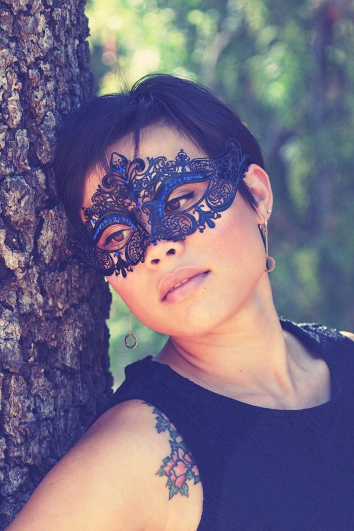 Womens Black Metal Lace Venetian Masquerade Prom Mask - Etsy