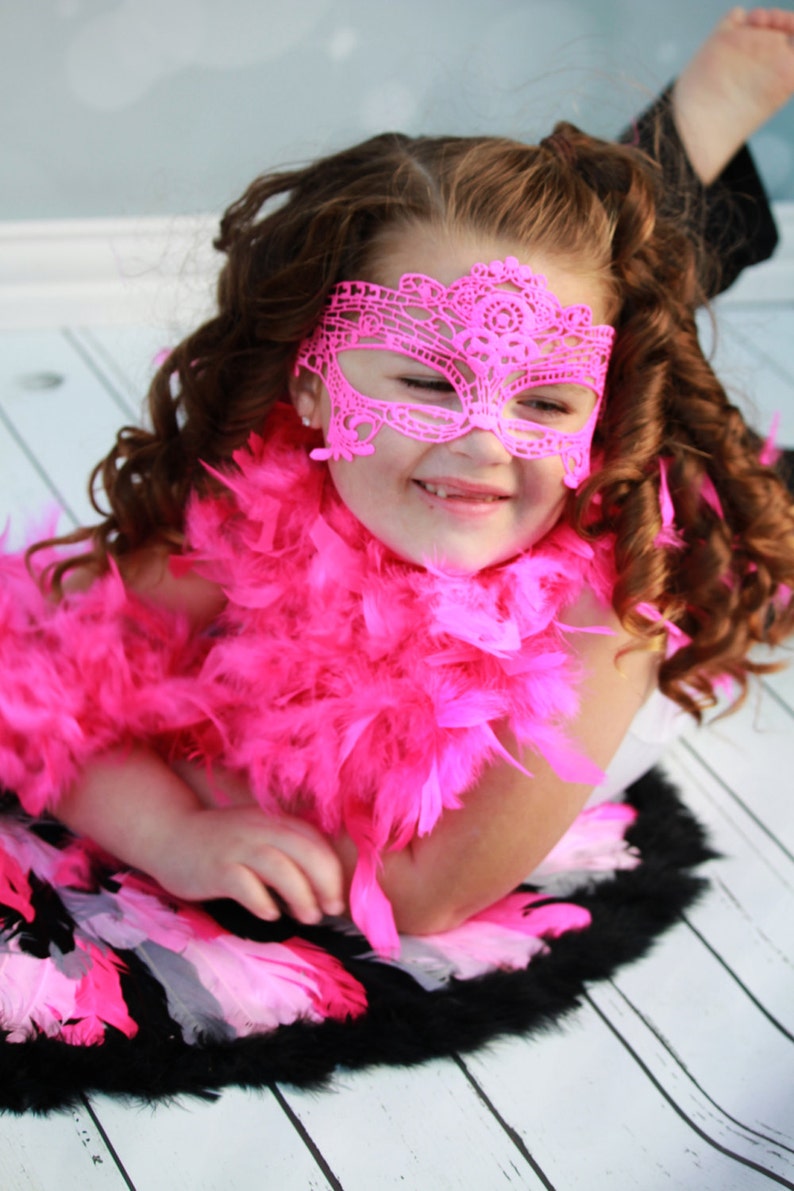 Hot Pink Mask for Girls Masquerade Mask for Children Masks | Etsy