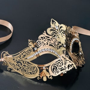 Gold Masquerade Mask Women Laser Cut Metal Eye Mask Girls Party Mask - Etsy