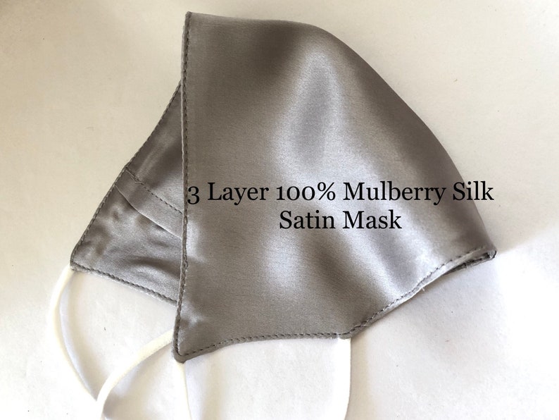 3 LAYER SILK MASK Natural Silk mask women hypoallergenic Silk | Etsy