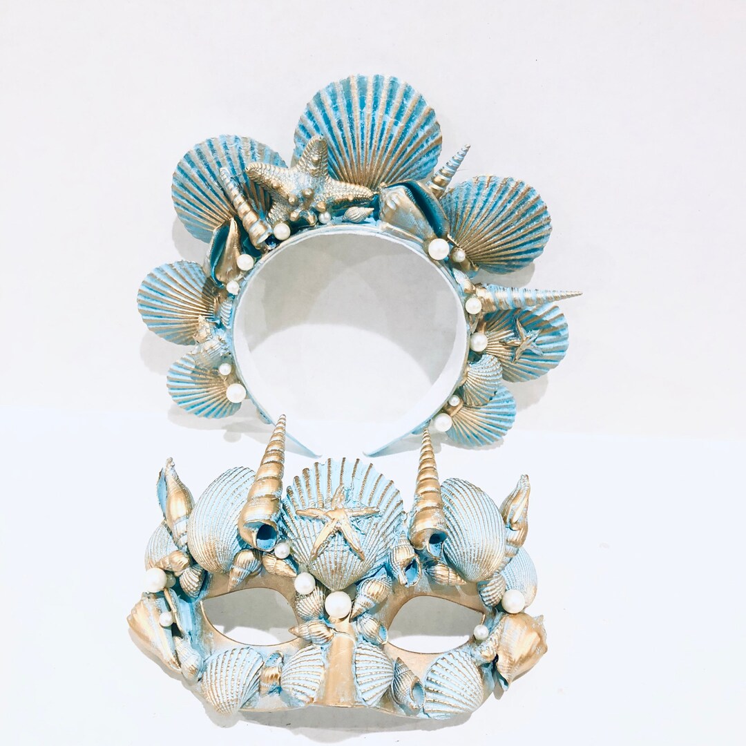 Masquerade Mask Mermaid Under the Sea Mask Headdress Athena Mask Sea ...