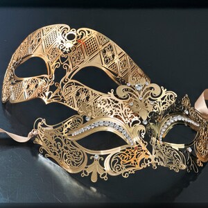 Gold Masquerade Mask Women Laser Cut Metal Eye Mask Girls Party Mask - Etsy