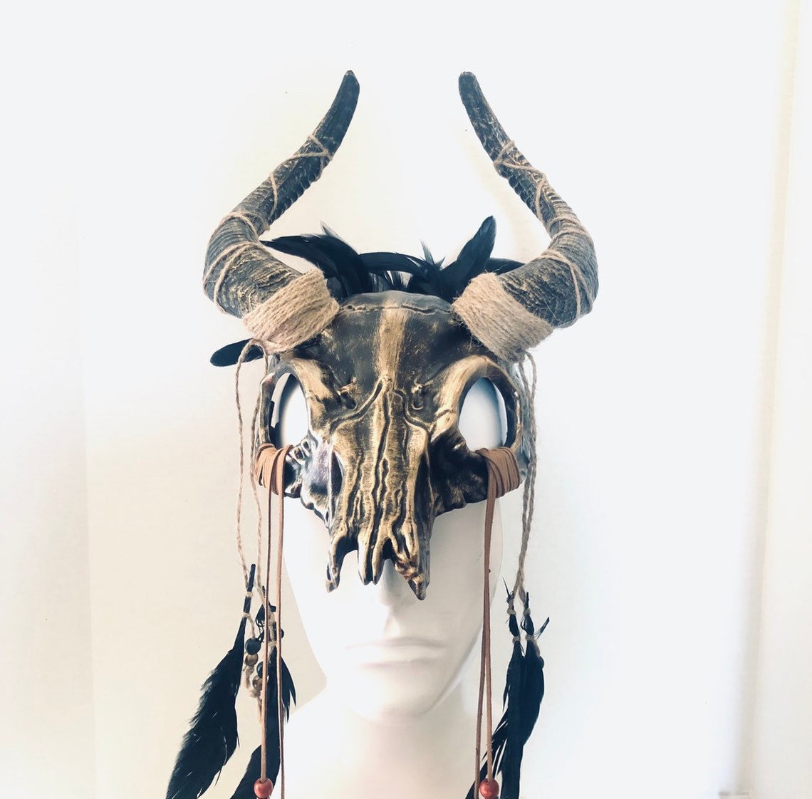 Witch Headdress Pagan Crown Gaelic Festival Skull Crown - Etsy