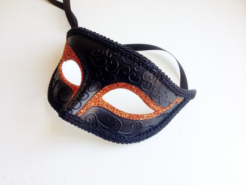 Mens Masquerade Mask Orange Mens Mask Venetian Mask - Etsy
