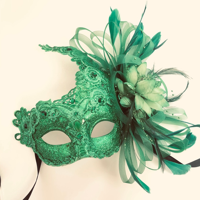 Emerald Green Masquerade Mask Women Masquerade Ball Masks Green Women ...