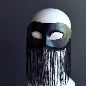 Gold Black Cosplay Fringe Mask - Cowboy Fringe Mask Western Fringe Mask ...