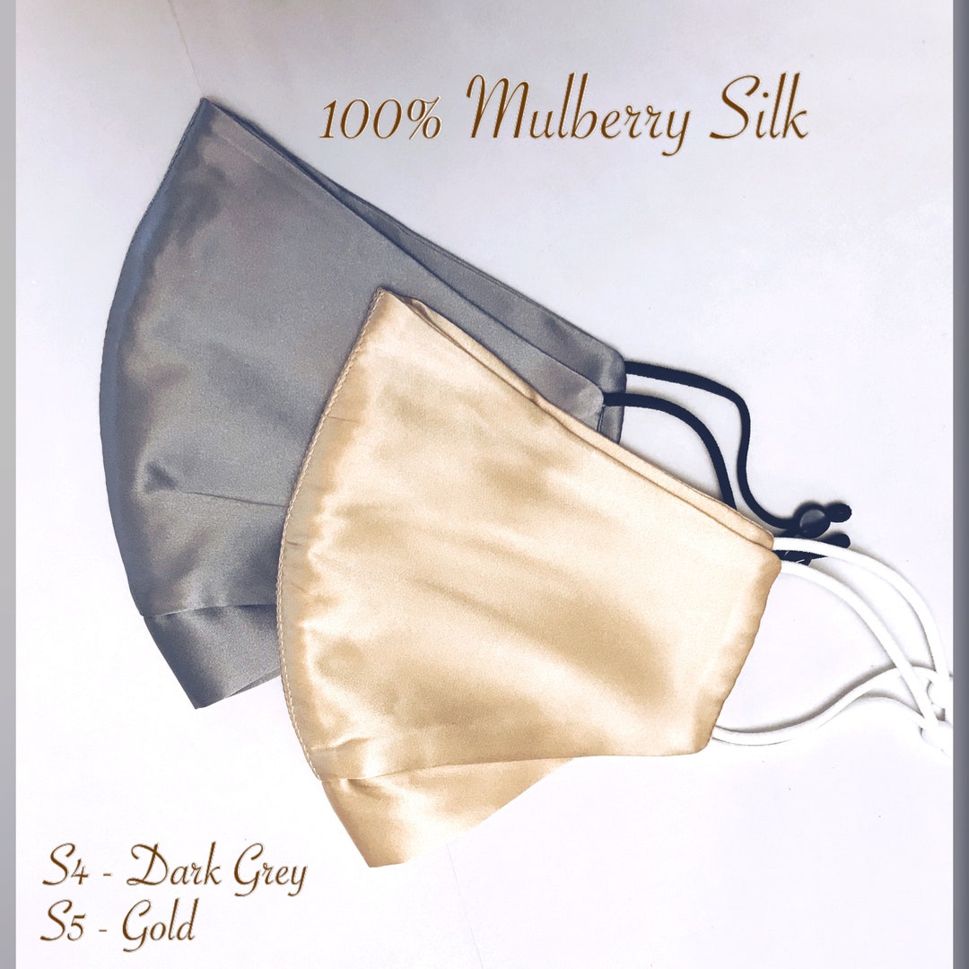 Silk Face Mask 100% Mulberry SILK Nose Wire Mask Women's LUXURY SILK ...