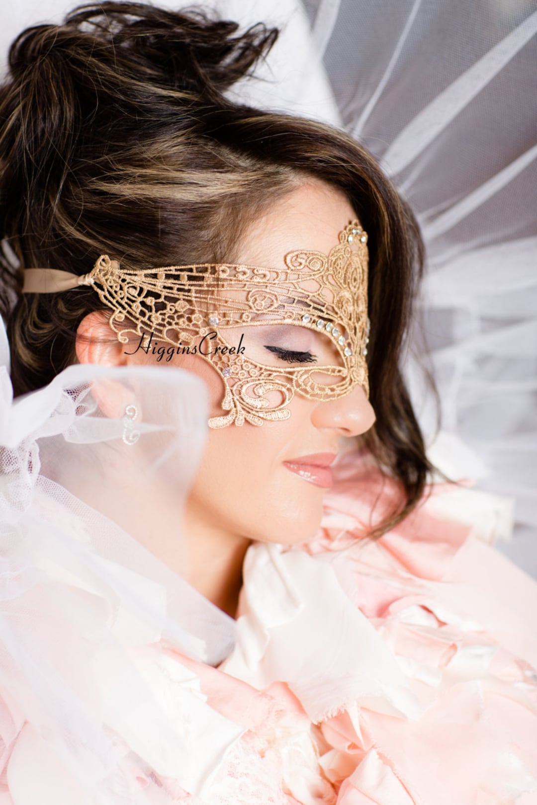 Lace Masquerade Mask, Venetian Bridal Boudoir Photo Prop - Etsy