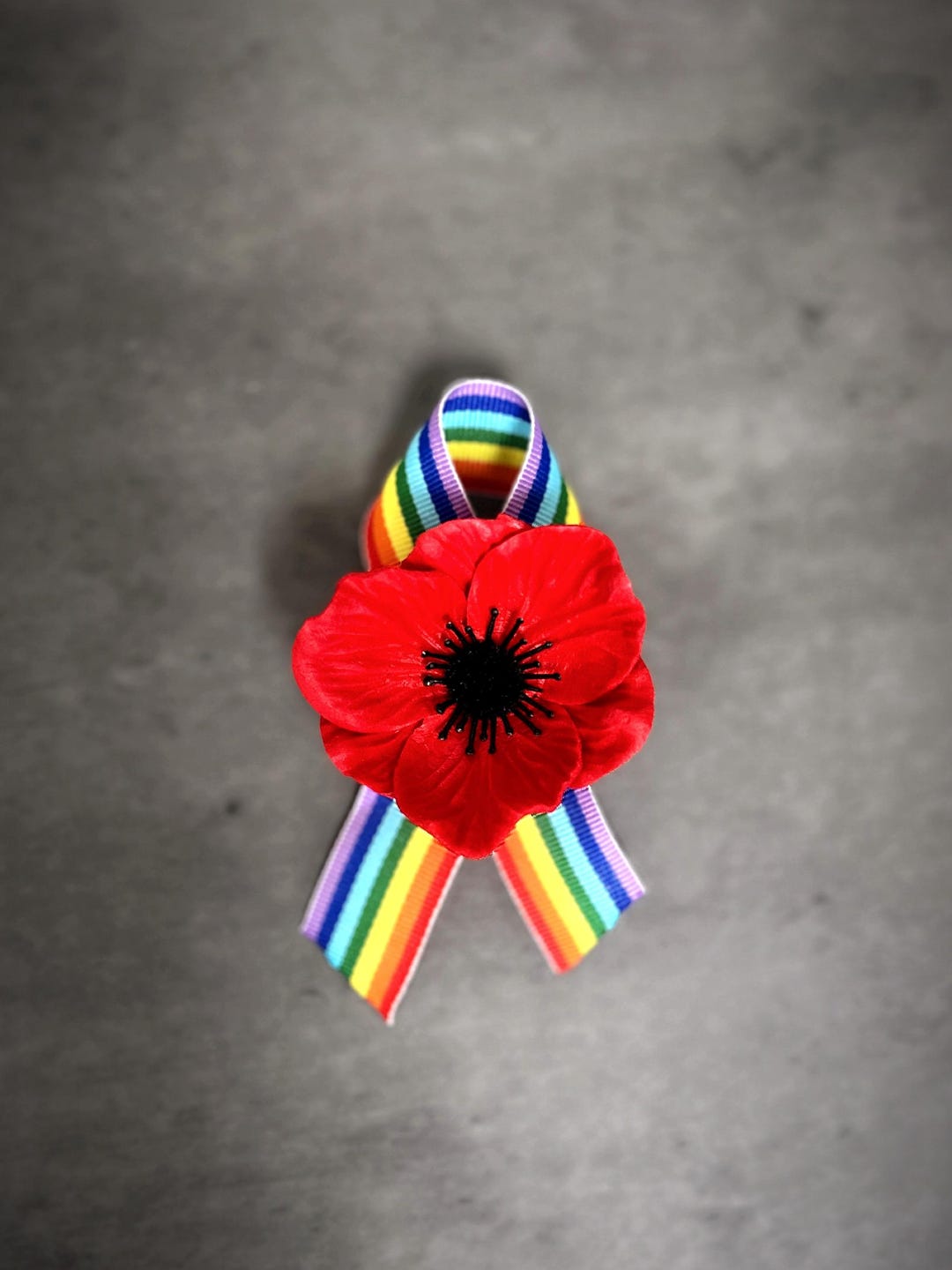 LGBTQ Remembrance Pin Pride Month Poppy Memorial Pin Rainbow Ribbon Pin ...
