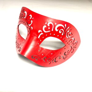 Red Masquerade Mask for Eye Glasses, Leather Masquerade Masks, Eye ...
