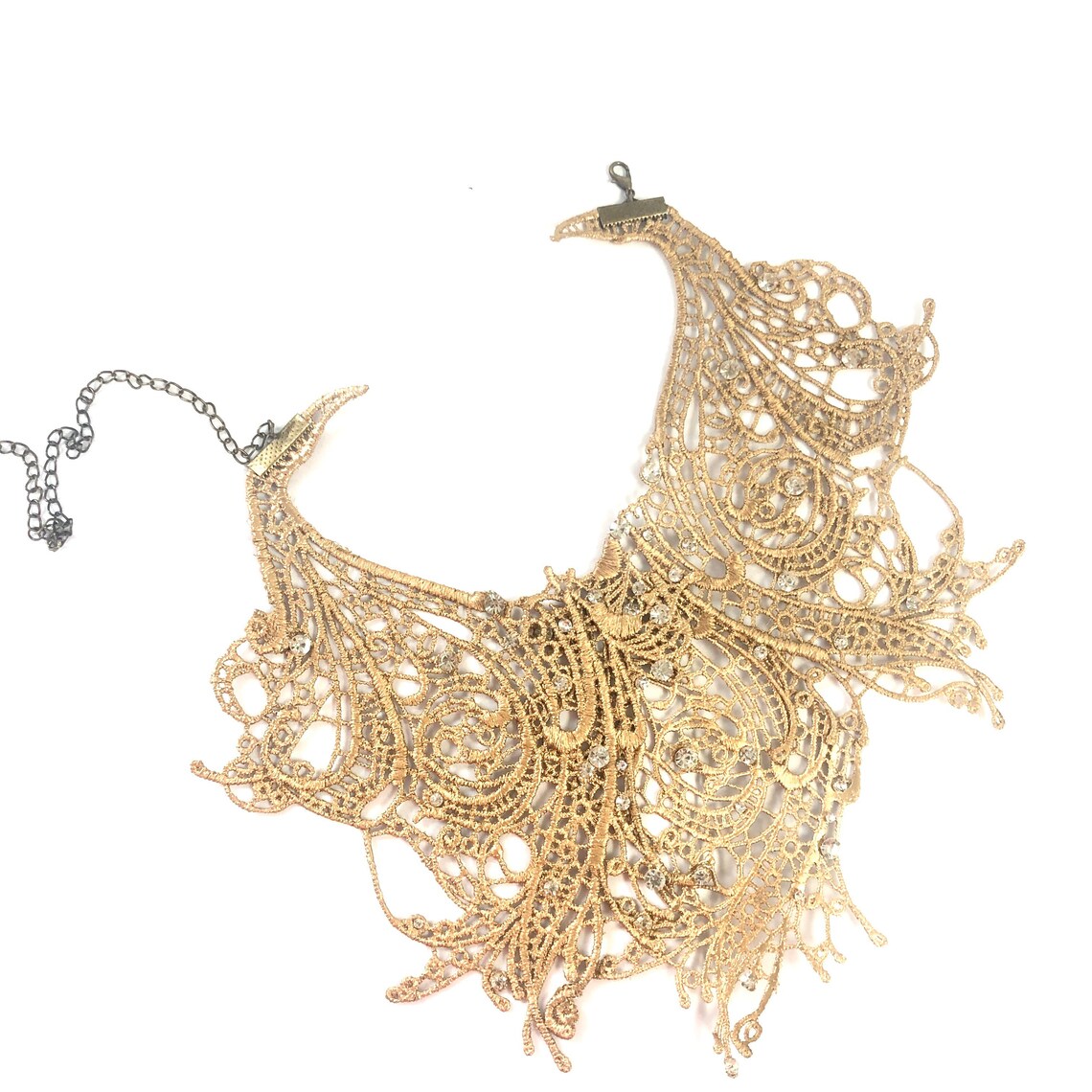 Gold Masquerade Mask Women Lace Mask With Matching Necklace - Etsy