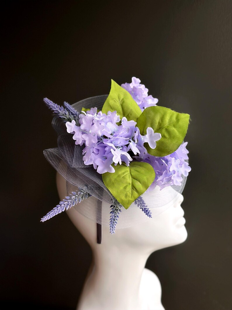 Lavender Flower Fascinator Hat Flower Headband Spring Tea Party Hat ...