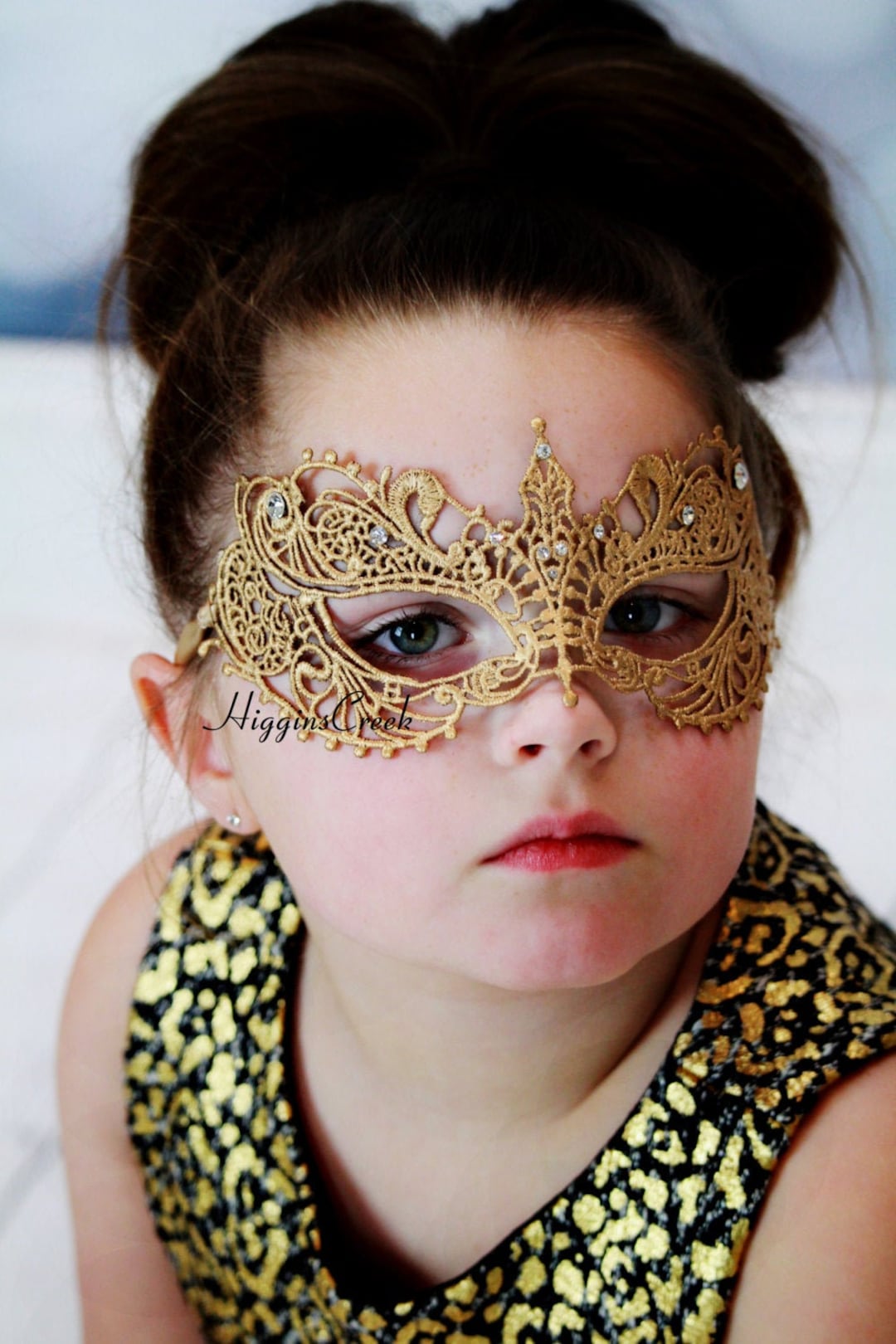 Small Children's Halloween Masks for Kids, Masquerade Ball, Gold Girls ...