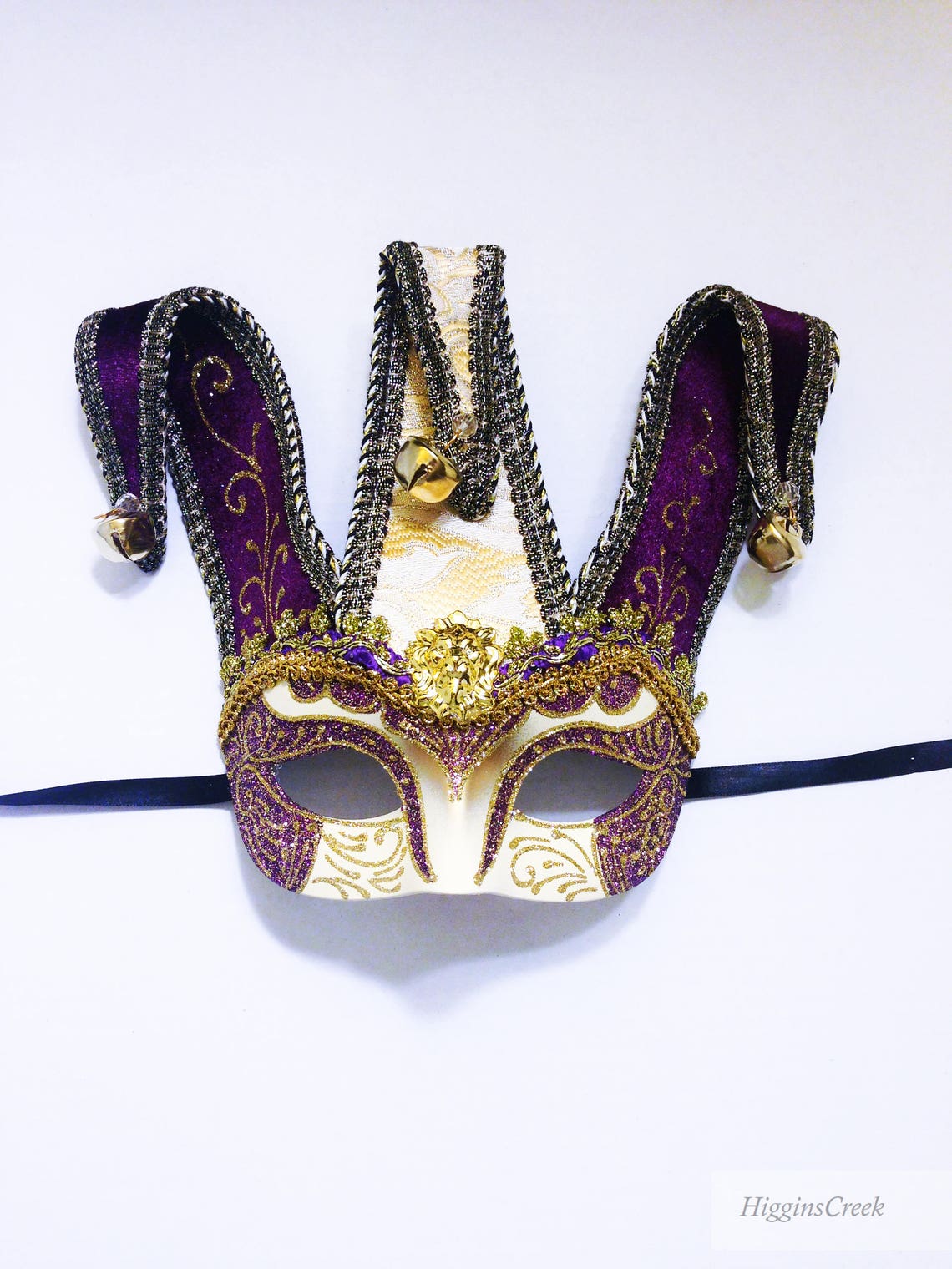 Purple Jester Mask Set Couples Jester Masquerade Mask Mardi - Etsy