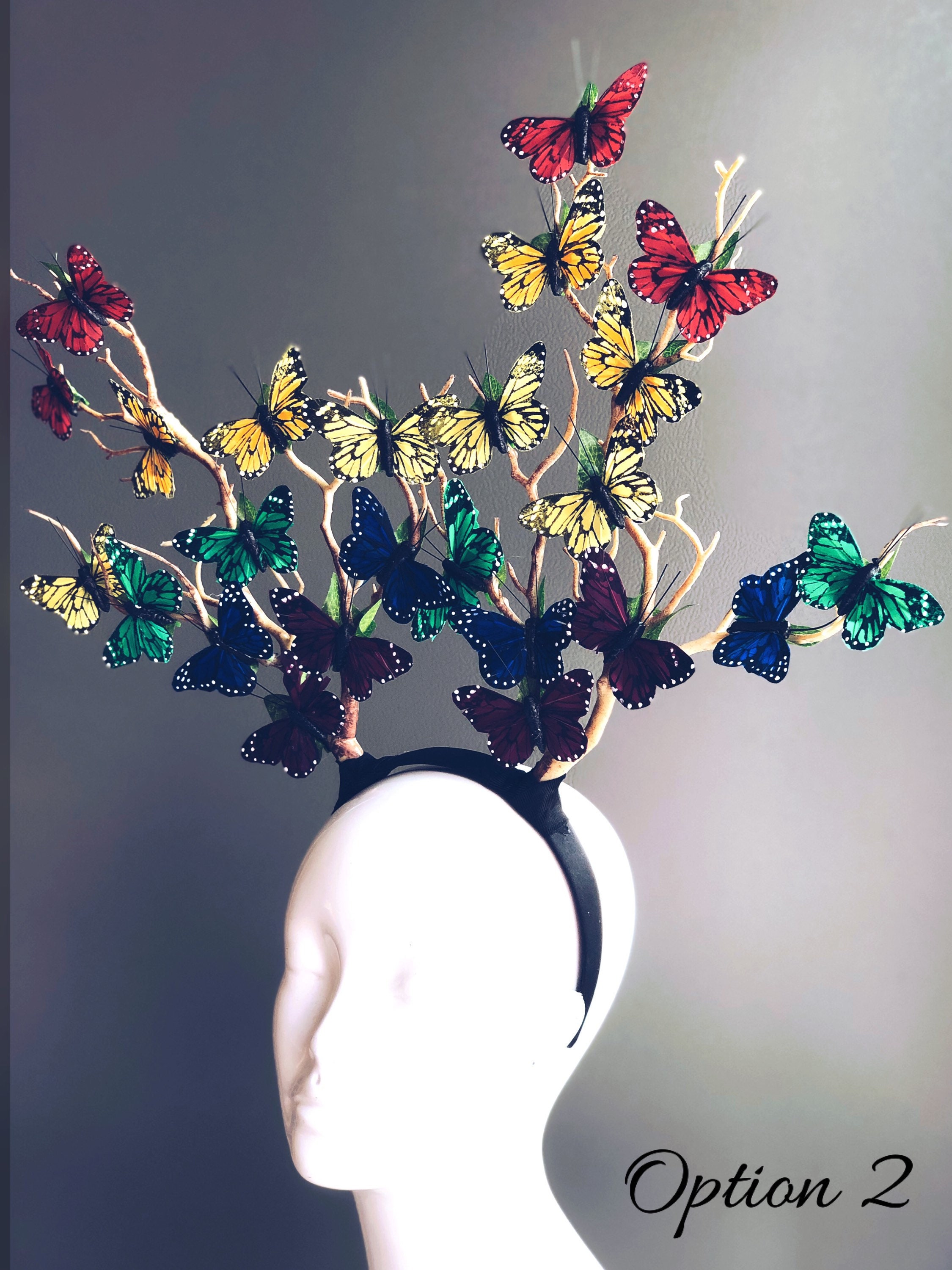 PRIDE Tree of Life Headdress, Rainbow Headpiece PRIDE Butterfly ...