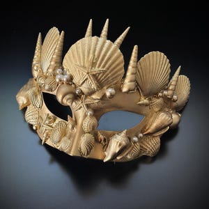 Gold King Triton Mask Mermaid Mask Merman Shell Mask Mens Masquerade ...