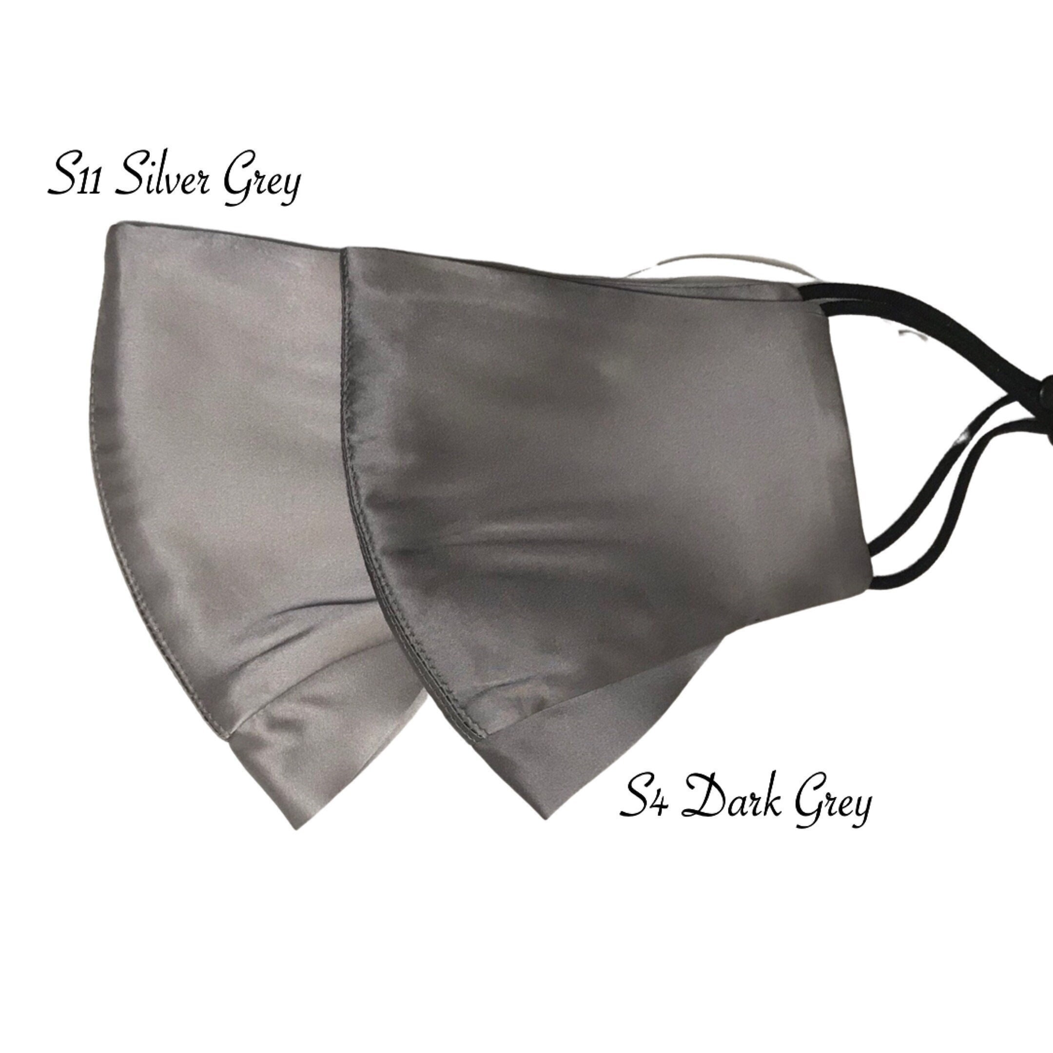 Grey Silver SILK Face Mask Formal Face Mask Wedding Face Mask | Etsy
