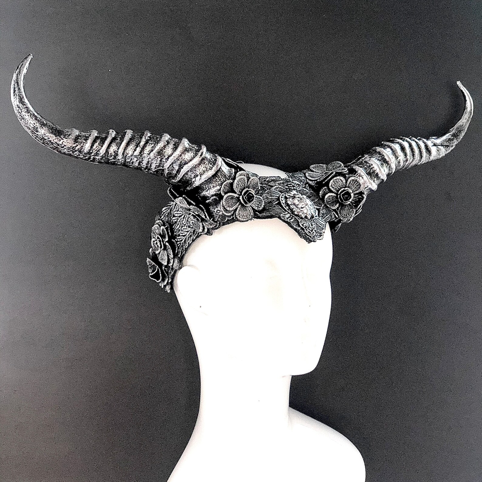 Women's Horned Headpiece Mythical Creature Horns Black | Etsy