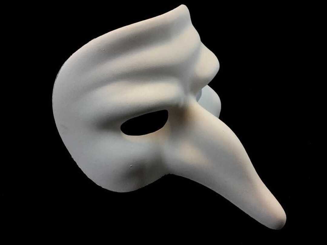 DIY Zanni Blank Masks, Plain White Masks, Long Nose Masks for DIY ...