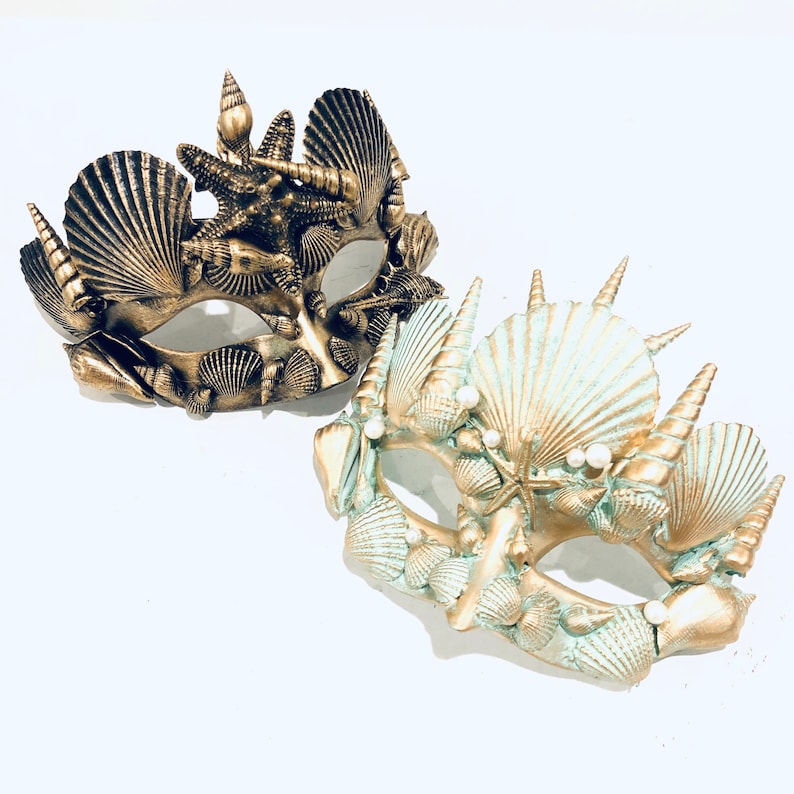 Masquerade Masks Ocean Sea Shells Masks Under the Sea King - Etsy