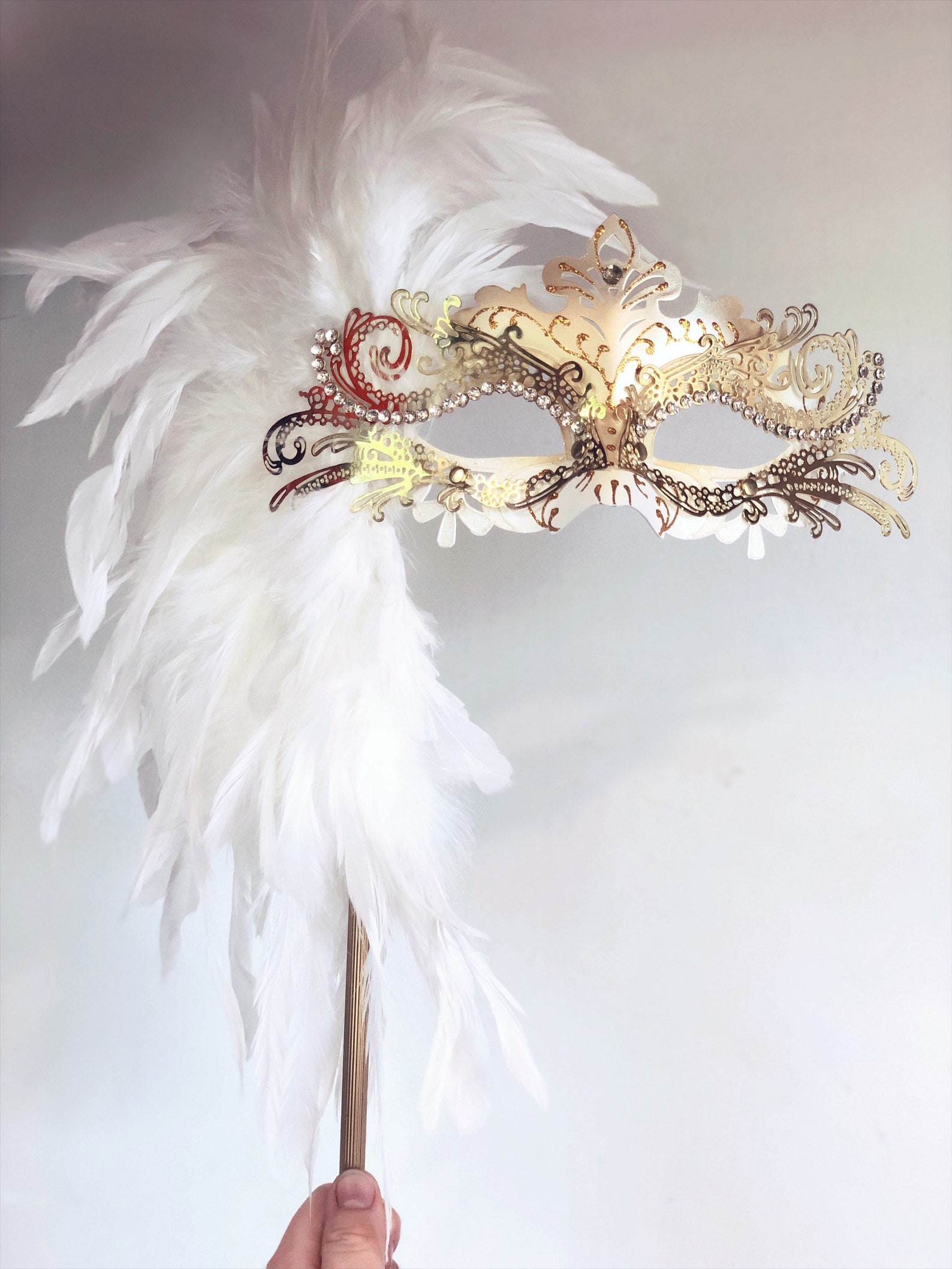 Blush Pink Masquerade Mask With Stick Masquerade Masks Blush - Etsy