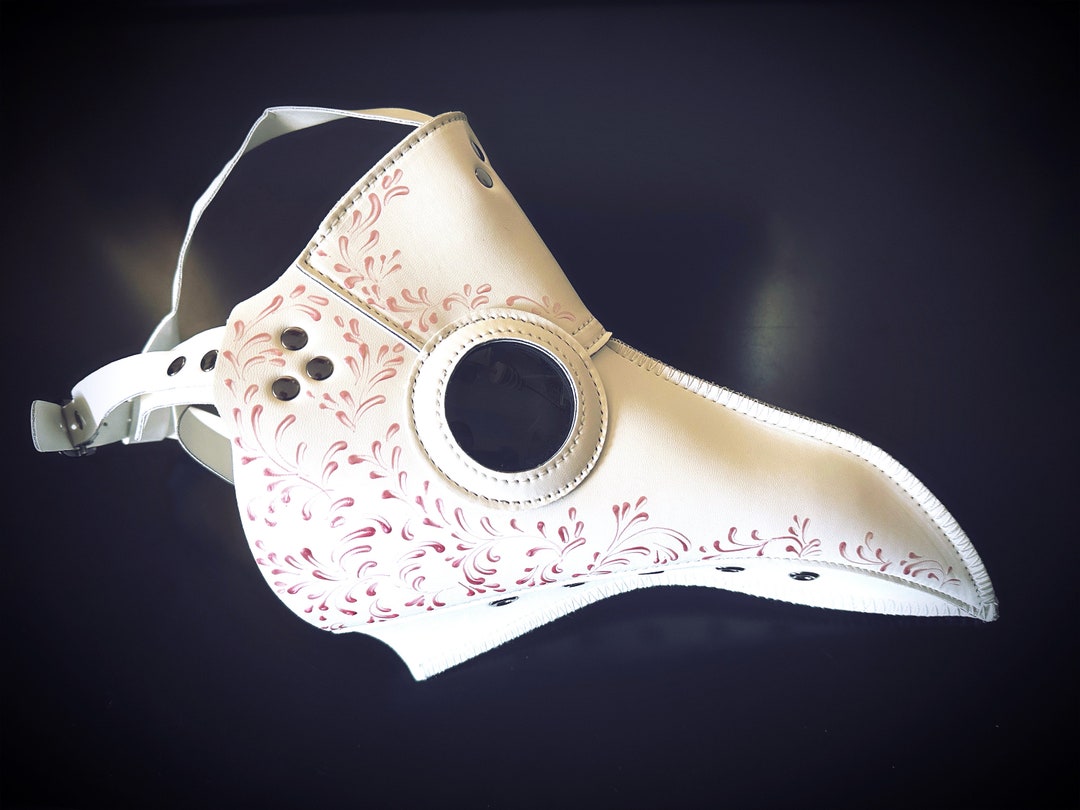 Plague Mask Halloween Costume Vegan Leather - White/pink - Adult - Etsy