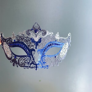 Deep Blue Couples Masquerade Masks, Navy Blue Venetian Couples Matching ...