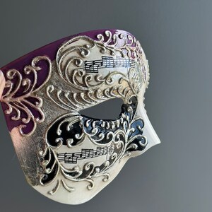 Purple Venetian Masquerade Mask, Mens Mask, Half Face Mask, Phantom ...
