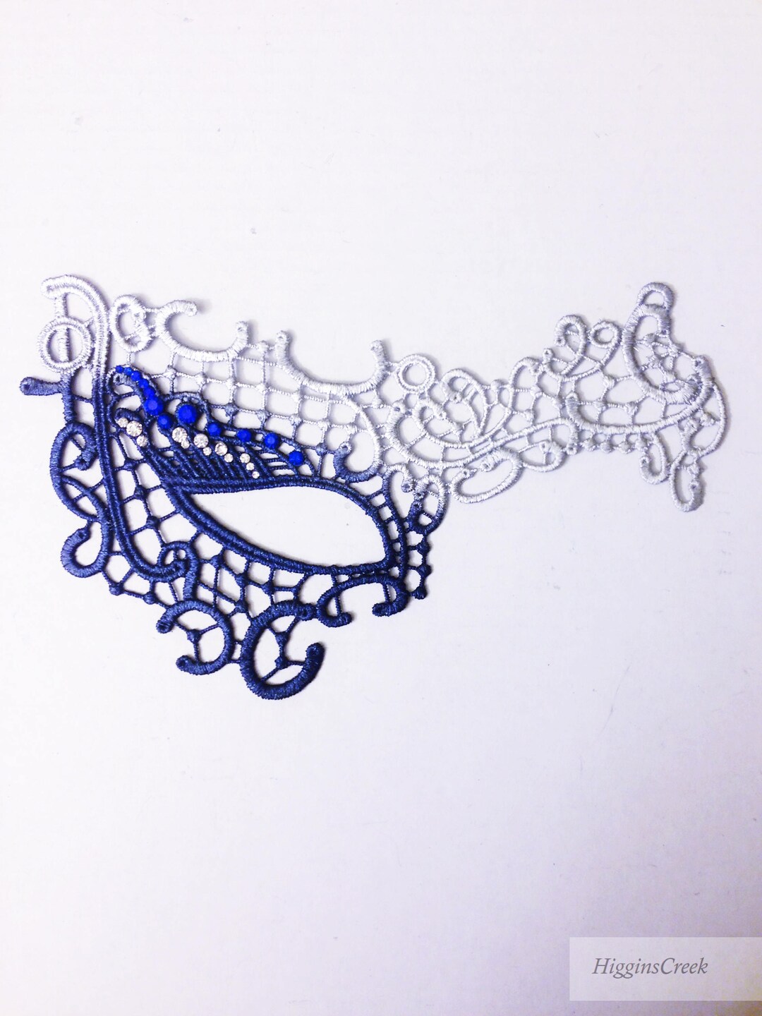 Sapphire & Silver Theme Half Face Masquerade Mask, Lace Masquerade ...