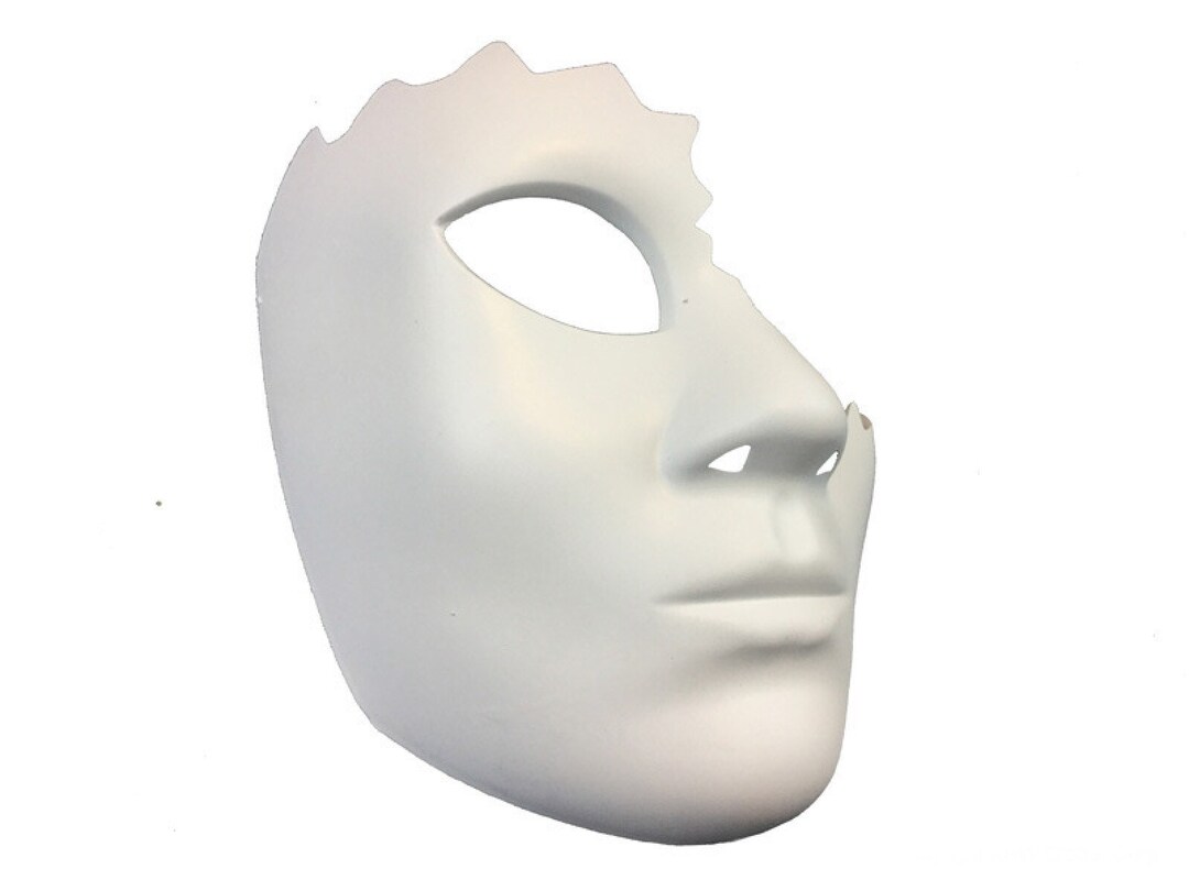 DIY Half Face Mask - Cracked Face Blank White Mask - Etsy