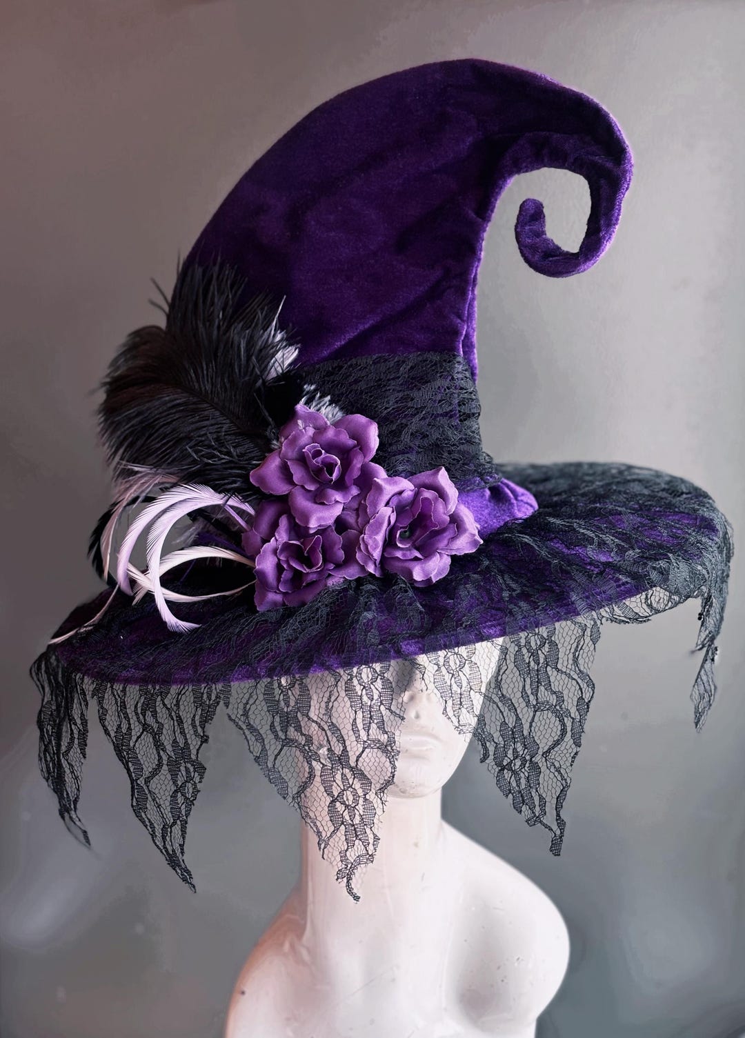 Witch Costume Witches Hat Pointy Witch Hat Purple Halloween Witch ...