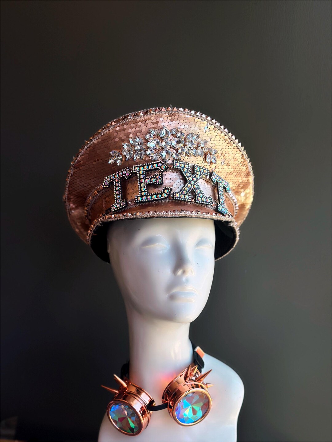 Custom Rose Gold Holographic Captain Party Hat - Etsy