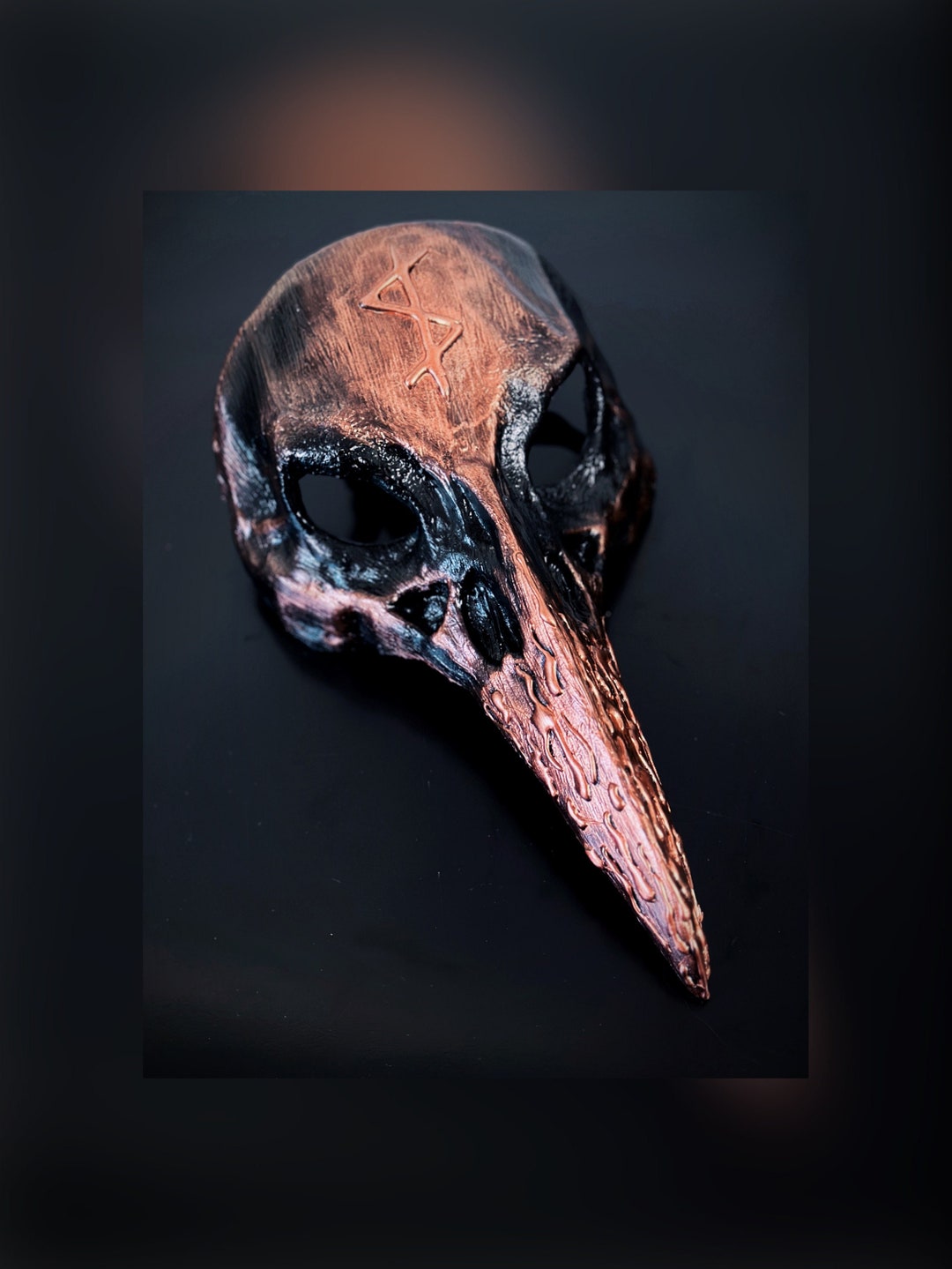 Crow Skull Mask Norse Runes | Copper/black | Adult - Etsy