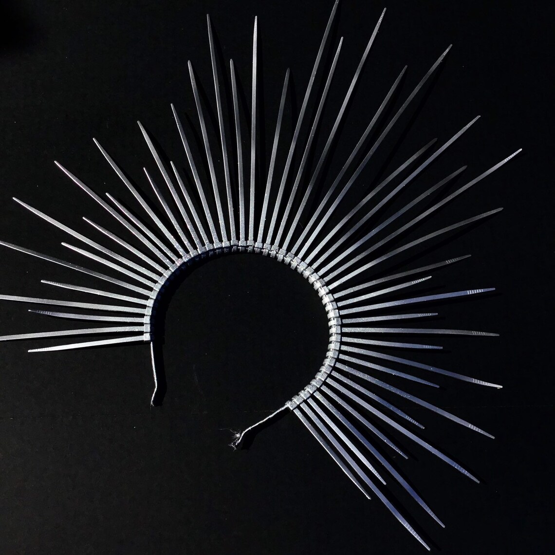 Women's Sunburst Crown, Zip Tie Saint Headpiece, Gold Spiked Halo ...